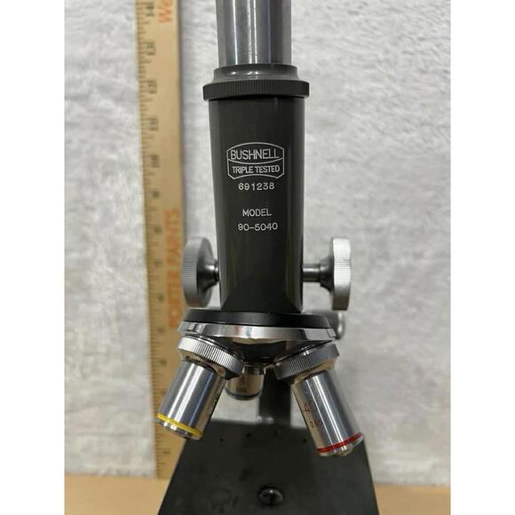 Other | Vintage Bushnell Microscope Model Mo36a 3lens Turret Metal Base ...